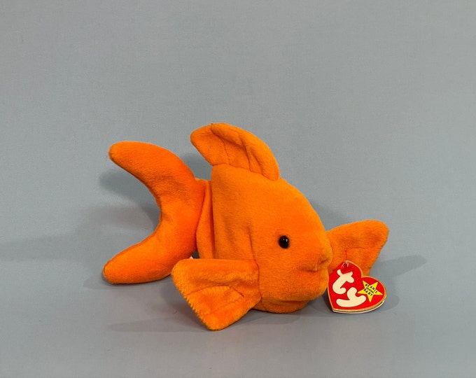 1996 Goldie the Goldfish Ty Beanie Baby 4023 - 4th Gen Red Heart Hang ...