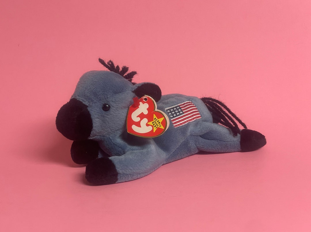 1996 Lefty the Donkey Ty Beanie Baby 4085 - USA Exclusive 5th Gen Red ...