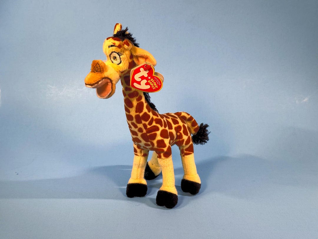 2008 Melman the Giraffe Ty Beanie Baby 40759 - Dreamworks Madagascar ...