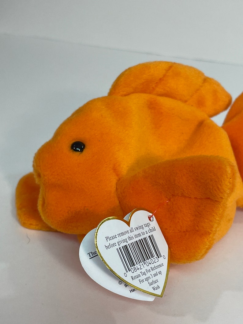 1996 Goldie the Goldfish Ty Beanie Baby 4023 4th Gen Red Heart Hang Tag ...