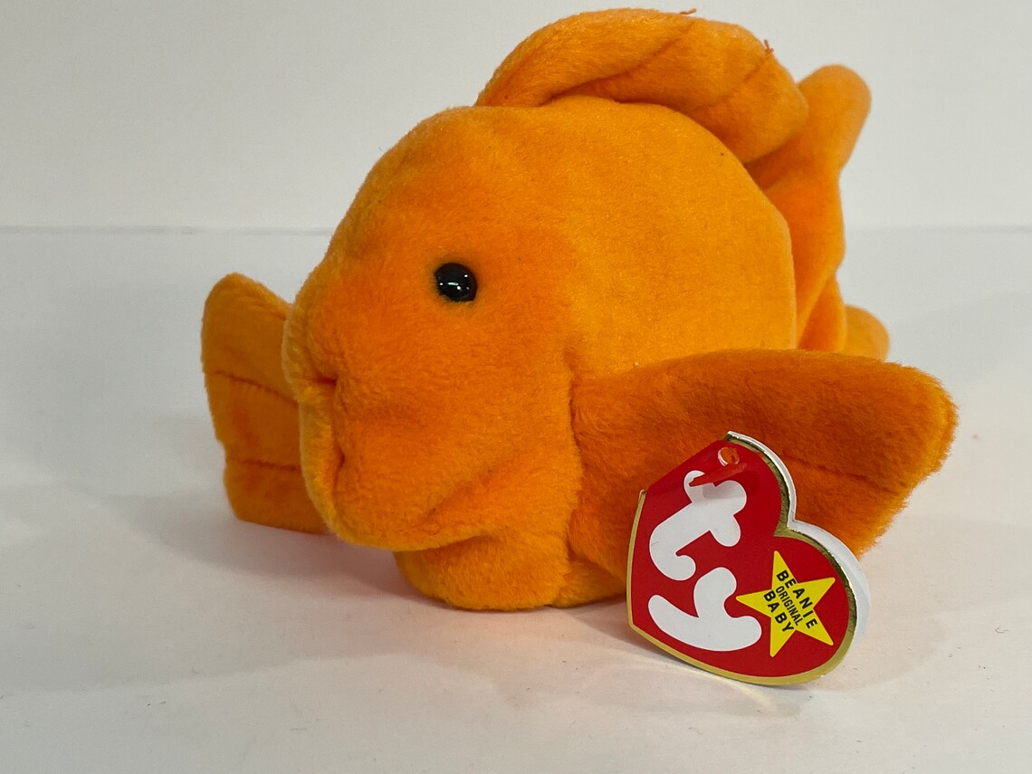 1996 Goldie the Goldfish Ty Beanie Baby 4023 4th Gen Red Heart Hang Tag ...