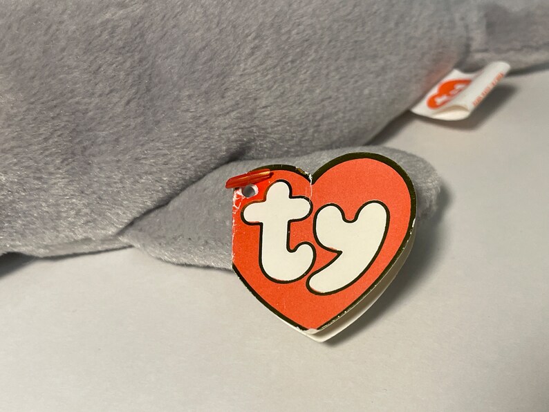 1996 Manny the Manatee Ty Beanie Baby 4081 3rd Generation Red Heart ...