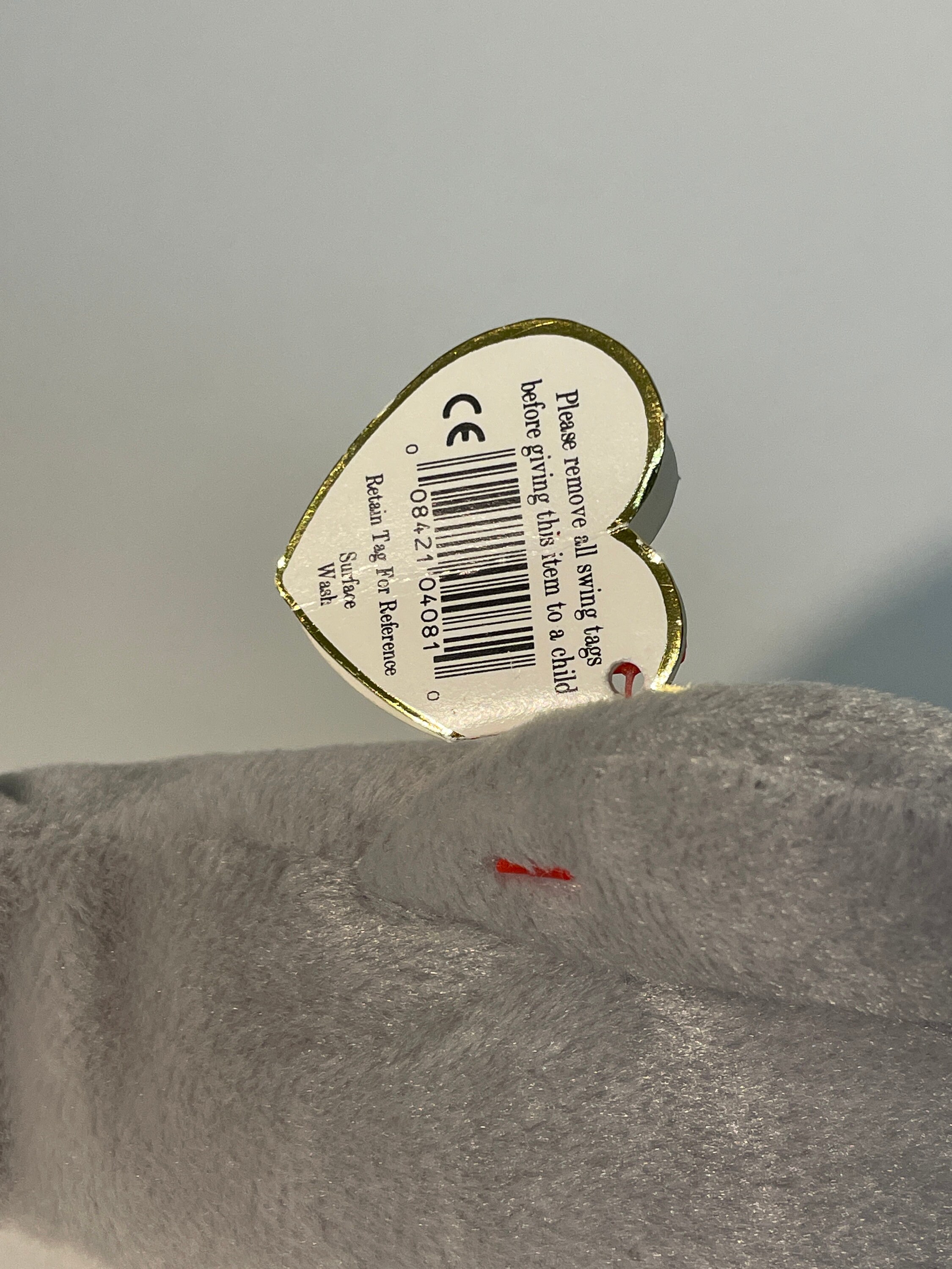 1996 Manny the Manatee Ty Beanie Baby 4081 3rd Generation Red Heart ...