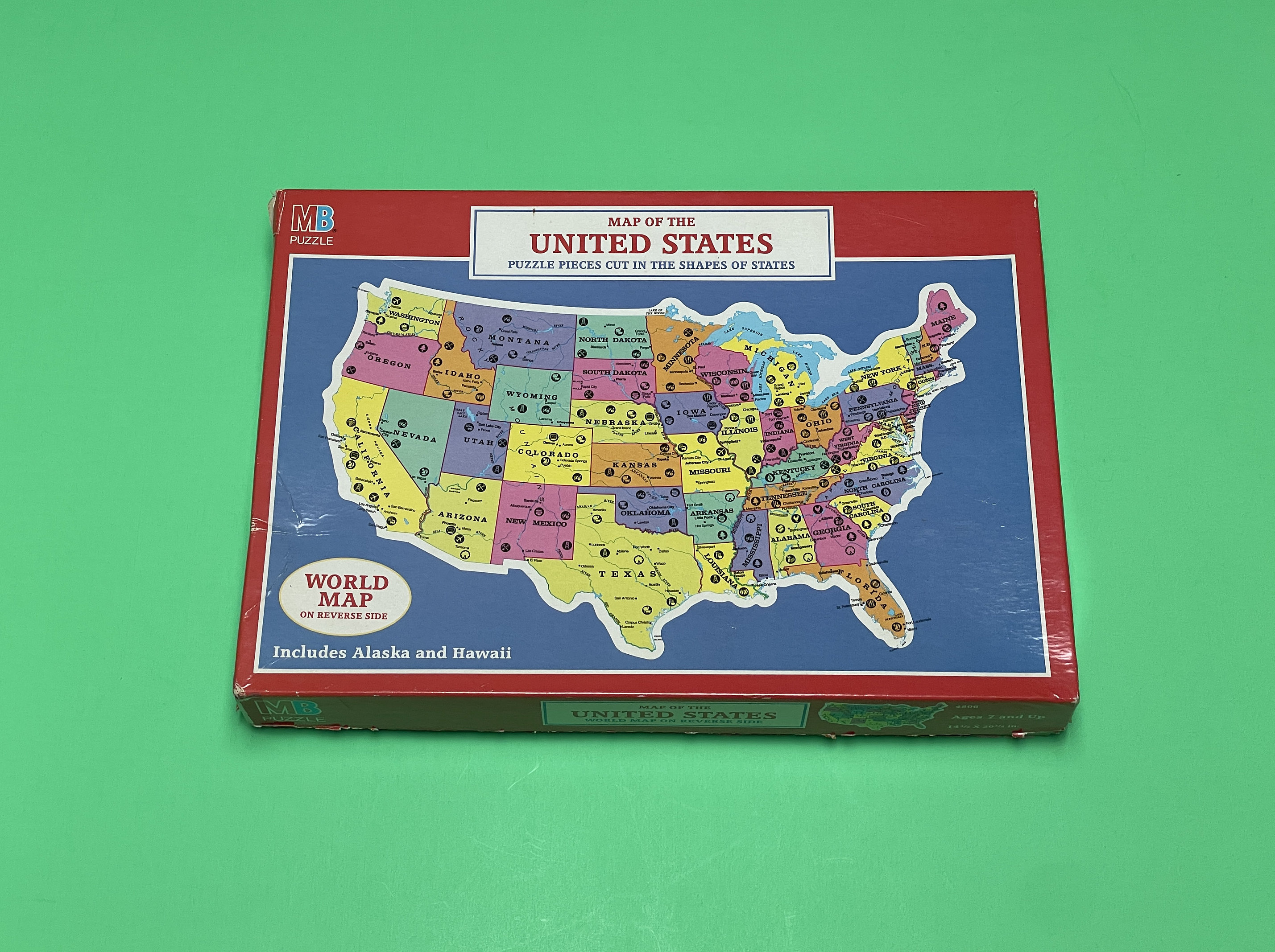 1988 United States Map Puzzle 4806 Milton Bradley Rand Mcnally USA ...