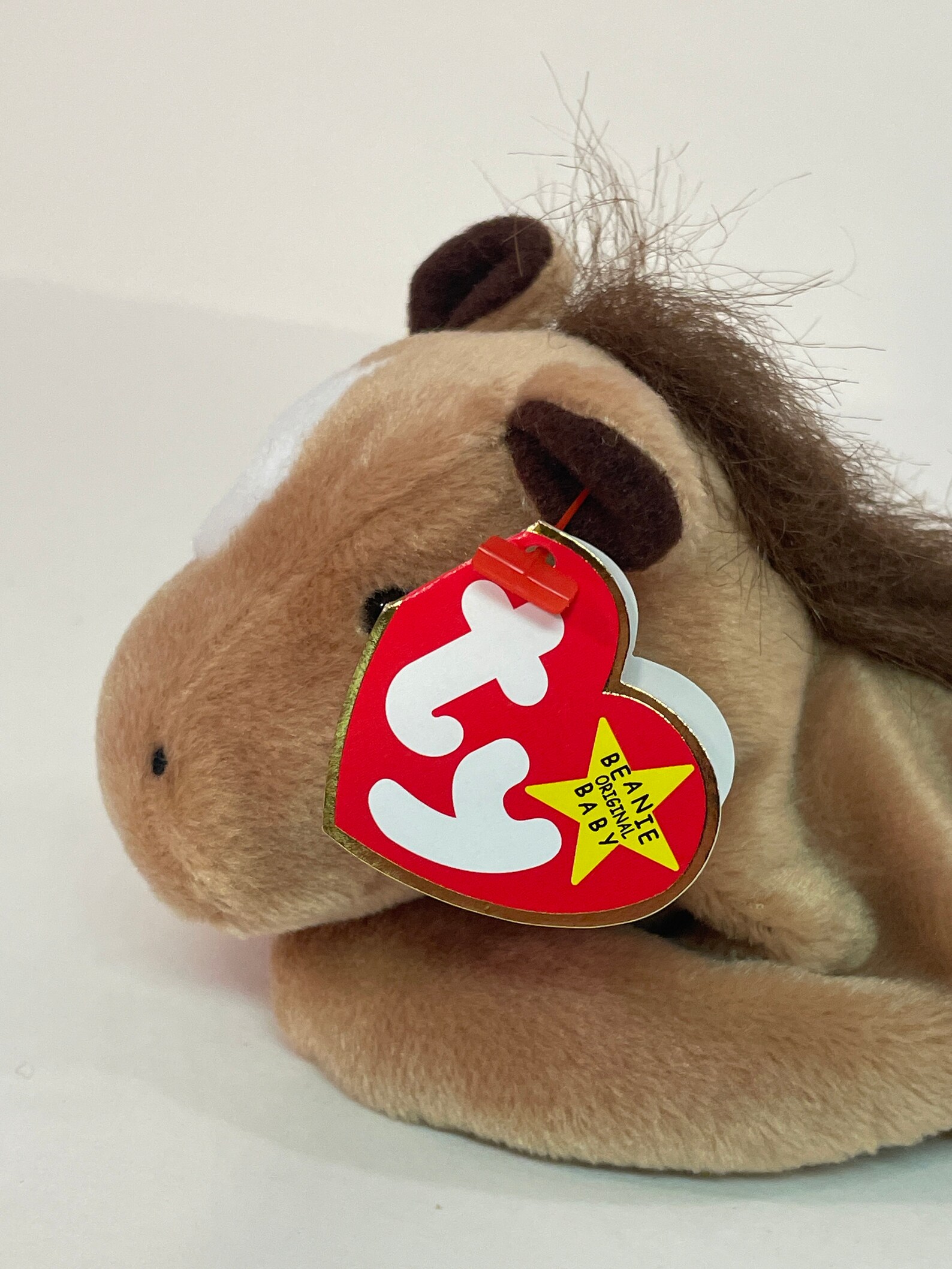 1998 Derby the Horse Ty Beanie Baby 4008 Flurry Mane White Star 5th Gen ...
