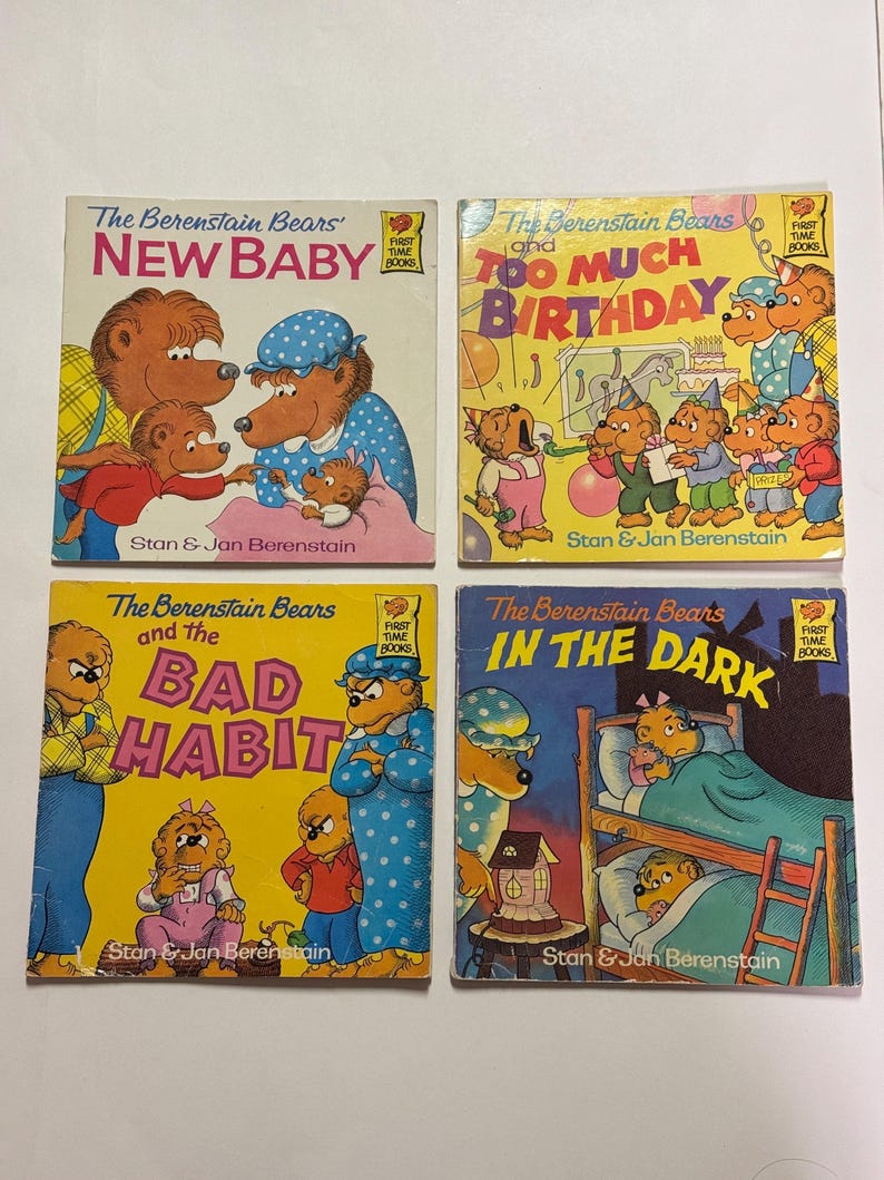1980s Four Berenstain Bear's First Time Books - Bad Habit, in the Dark ...