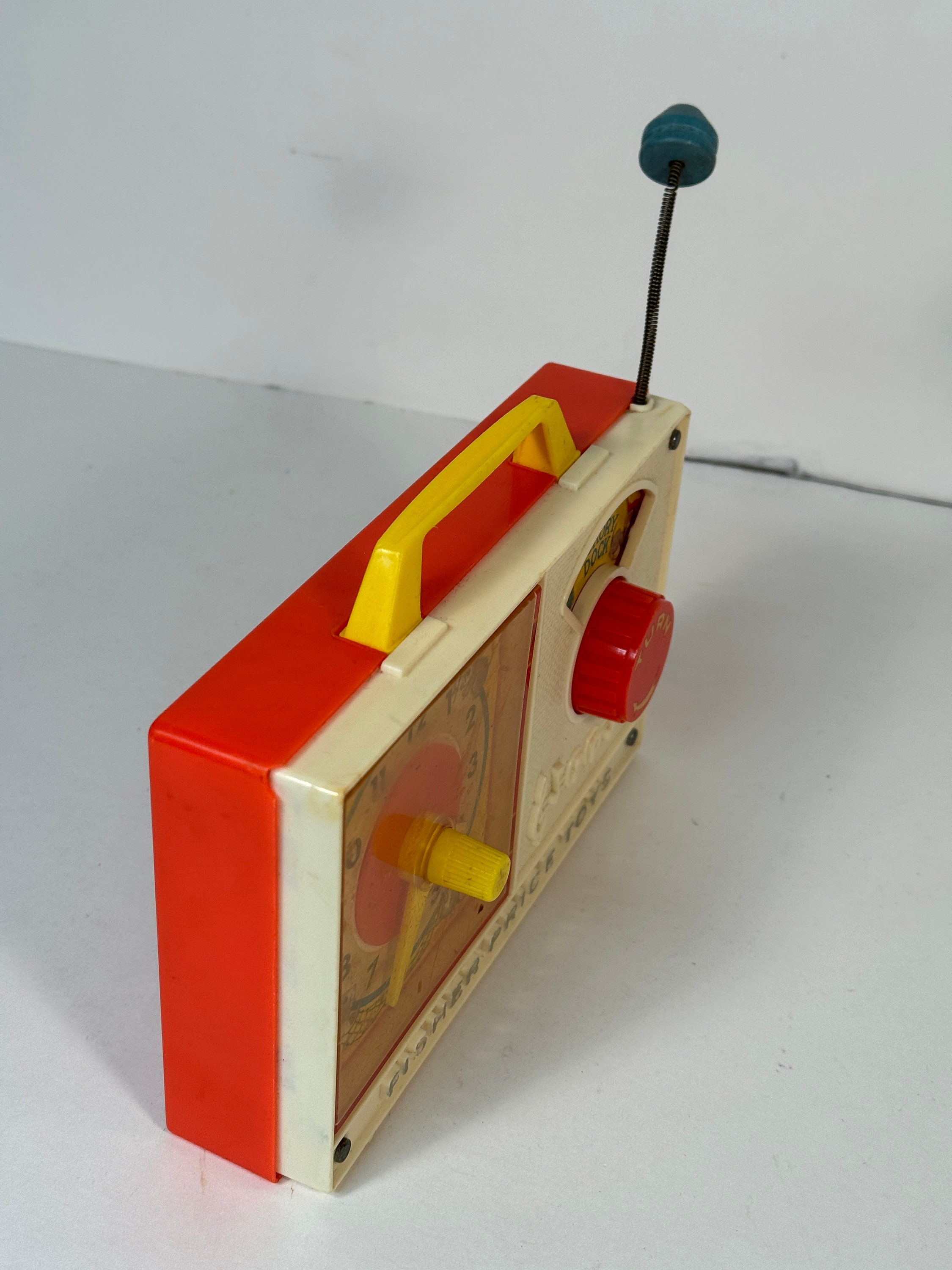 1971 Fisher Price Music Box Clock Radio 107 Midcentury Hickory Dickory ...