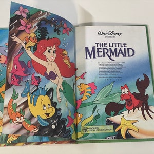 1993 the Little Mermaid Hardcover Book Walt Disney's Wonderful World of ...