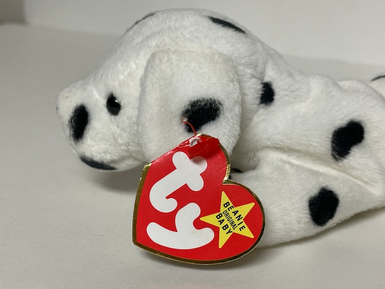 1996 Sparky the Dalmatian Ty Beanie Baby 4100 4th Gen Red Heart Hang ...