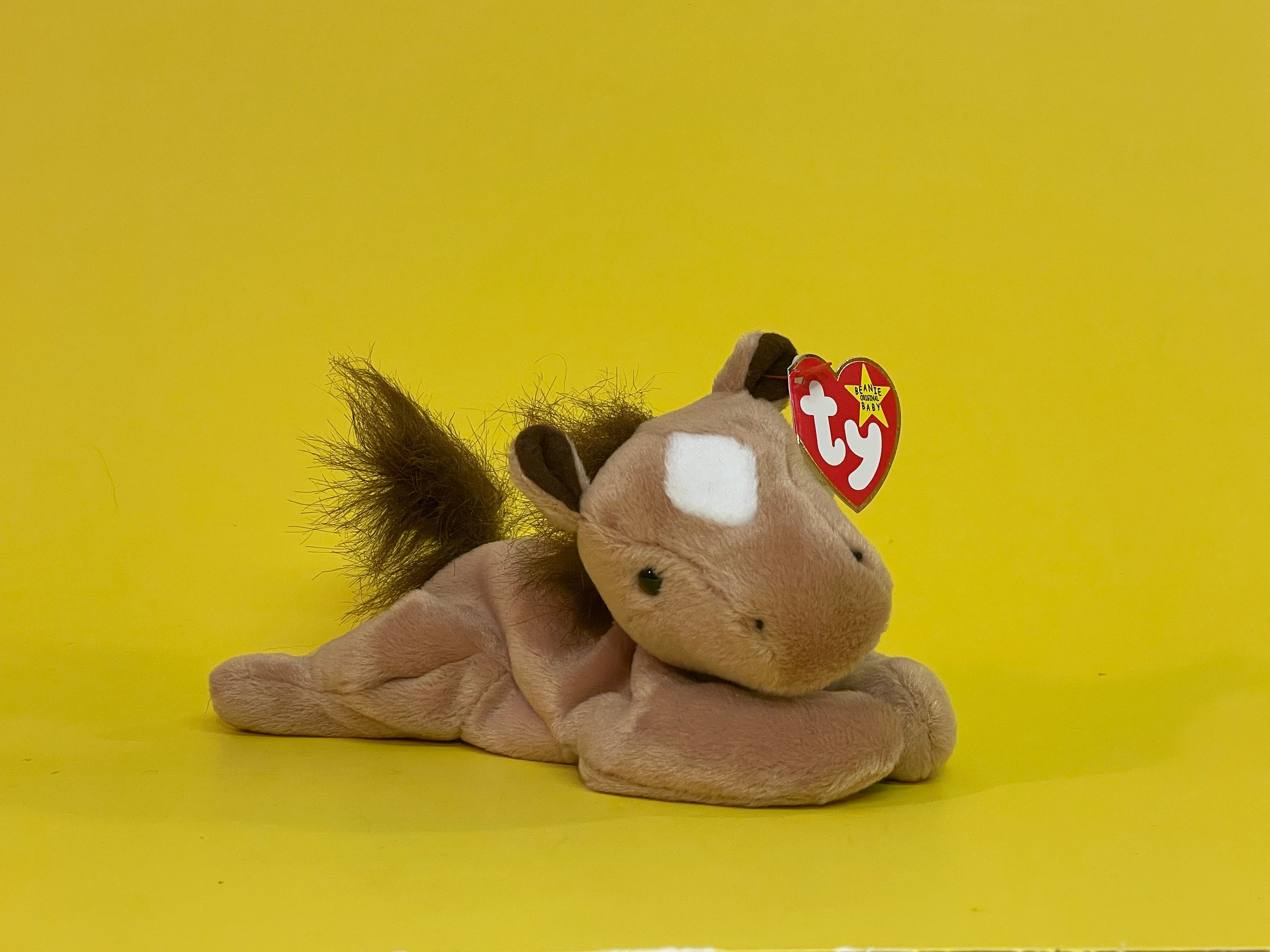1998 Derby the Horse Ty Beanie Baby 4008 Flurry Mane White Star 5th Gen ...