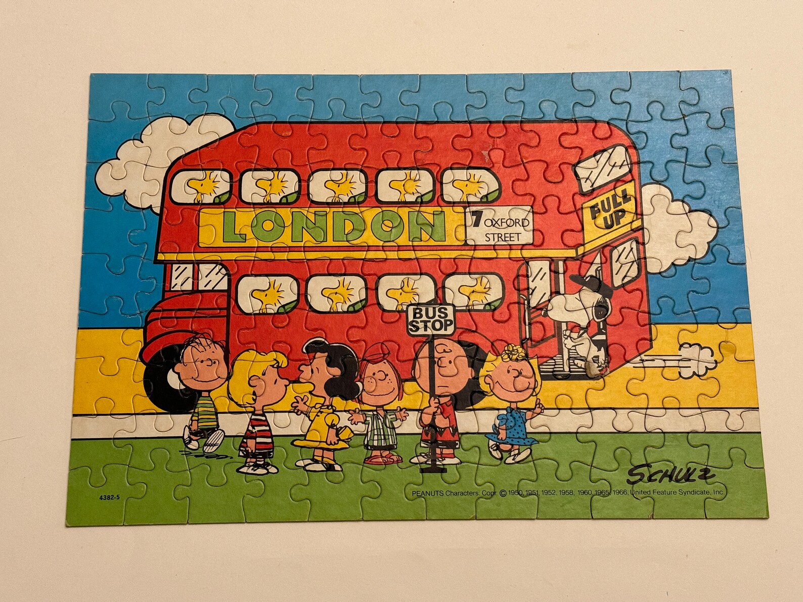 1976 Peanuts London Double-decker Bus 100 Piece Puzzle - Milton Bradley ...