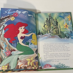 1993 the Little Mermaid Hardcover Book Walt Disney's Wonderful World of ...