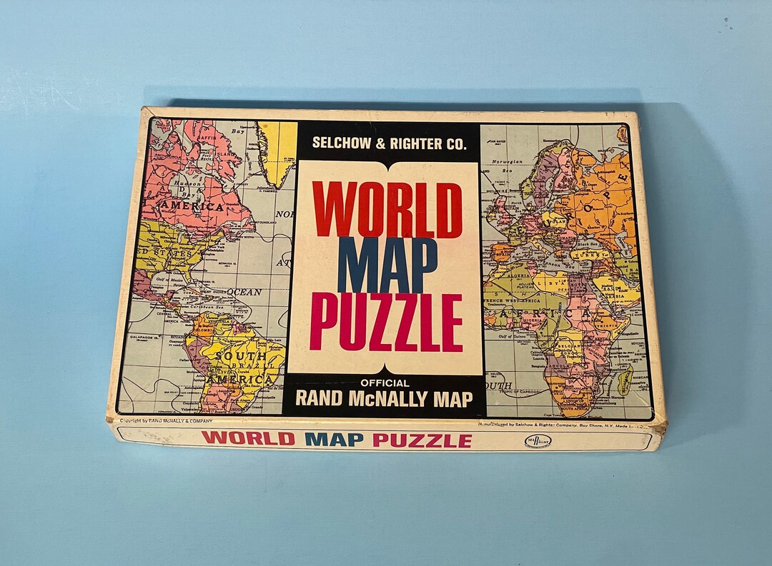 1970s World Map Puzzle 517 - Selchow & Righter Official Rand Mcnally ...