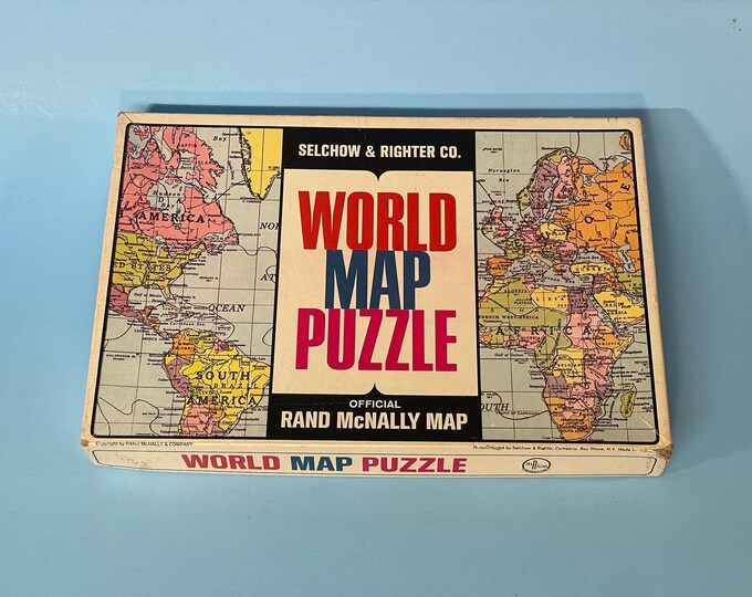 1970s World Map Puzzle 517 - Selchow & Righter Official Rand Mcnally ...