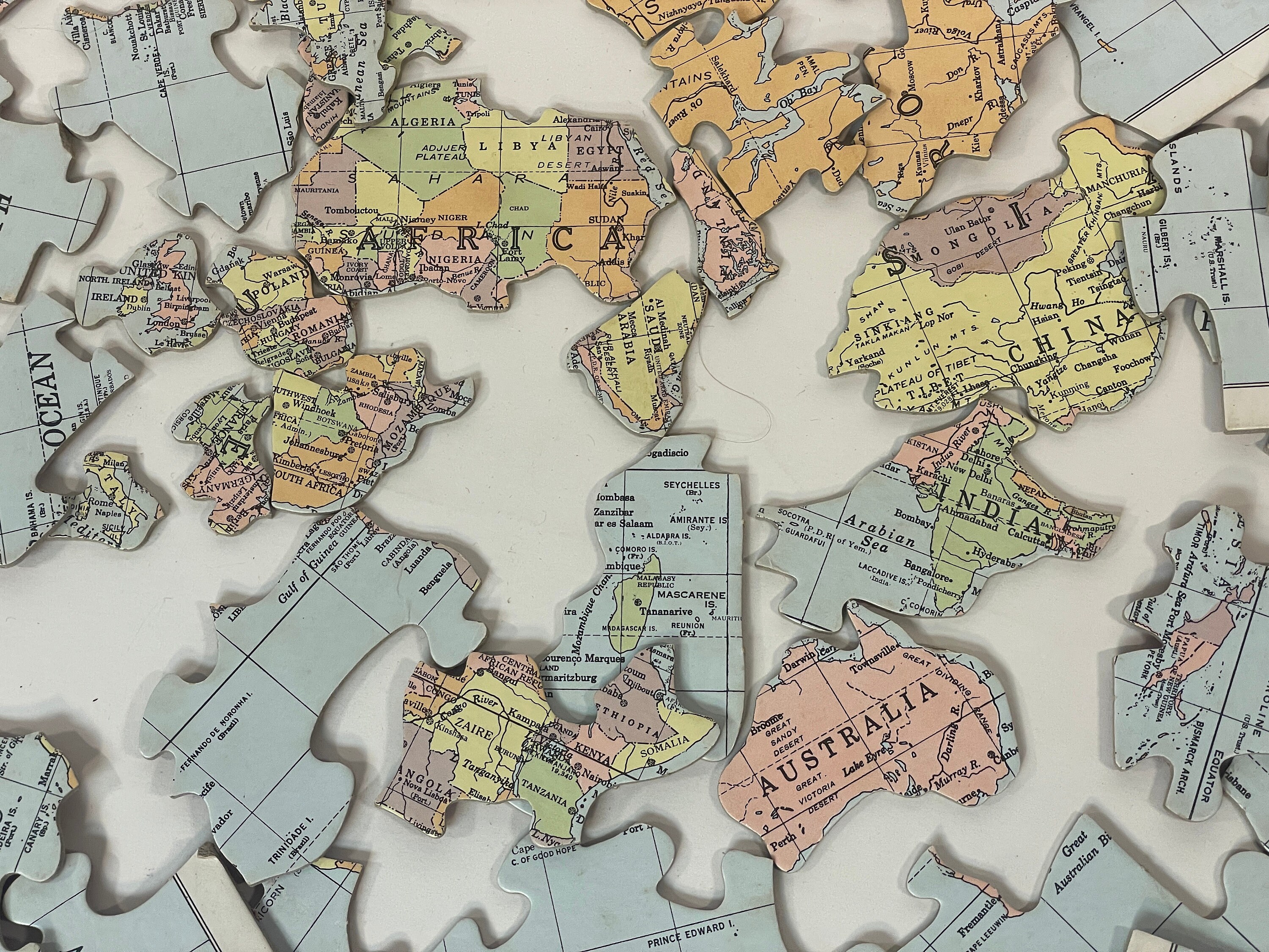 1970s World Map Puzzle 517 Selchow & Righter Official Rand Mcnally ...