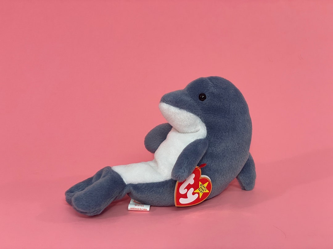 1997 "waves" Mistagged Echo the Dolphin Ty Beanie Baby 4084 - Error 4th ...