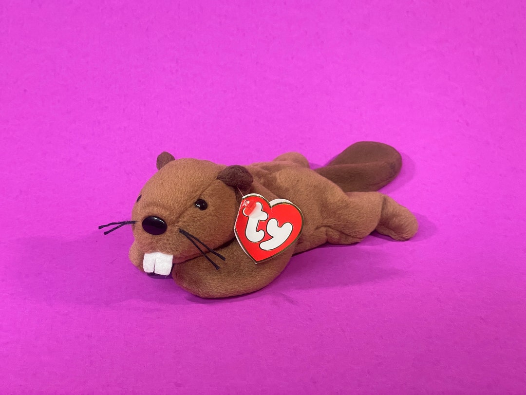 1996 Bucky the Beaver Ty Beanie Baby 4016 - 3rd Gen Red Heart Hang Tag ...