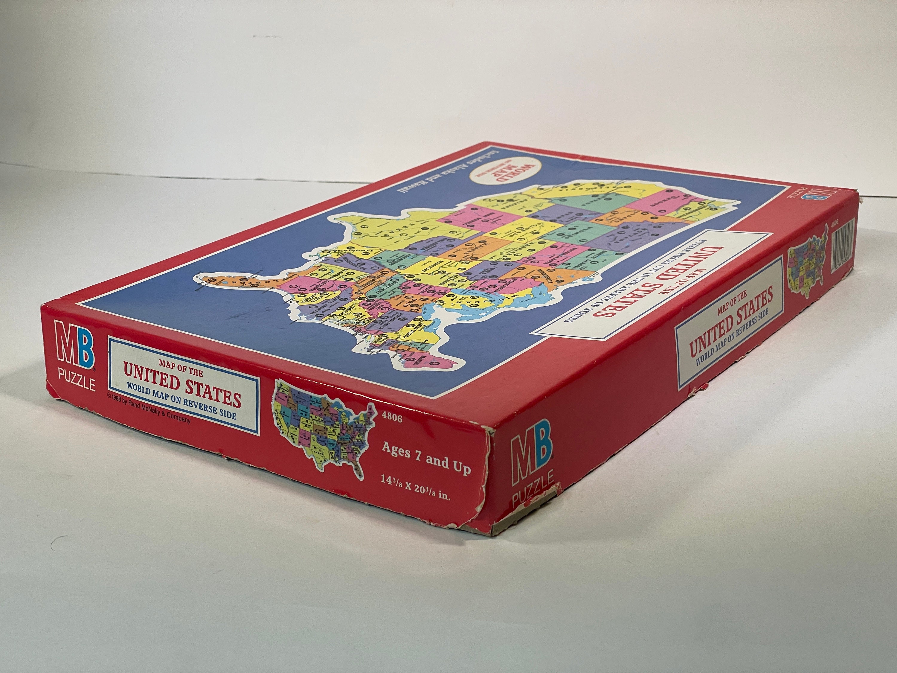 1988 United States Map Puzzle 4806 Milton Bradley Rand Mcnally USA ...