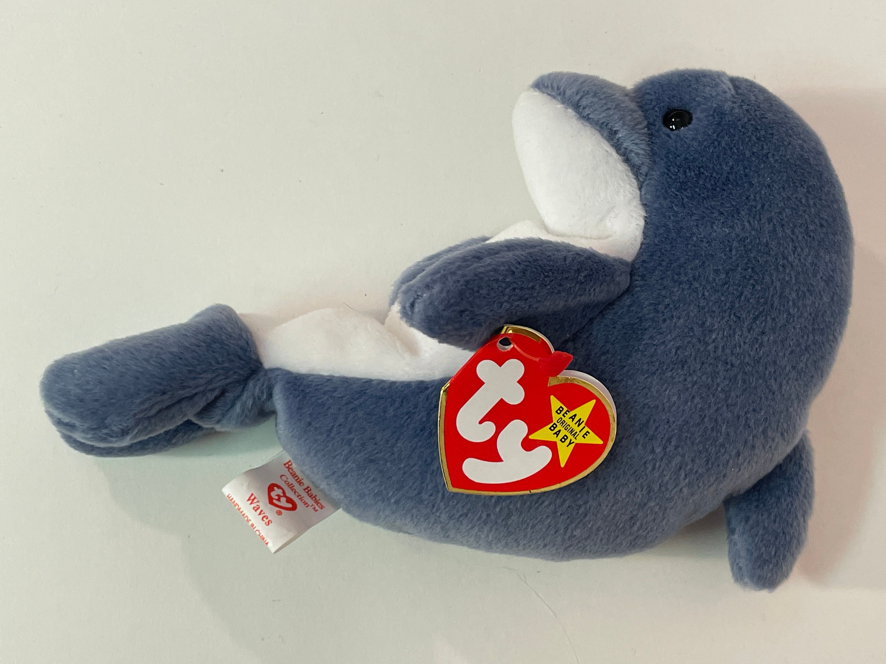 1997 "waves" Mistagged Echo the Dolphin Ty Beanie Baby 4084 - Error 4th ...