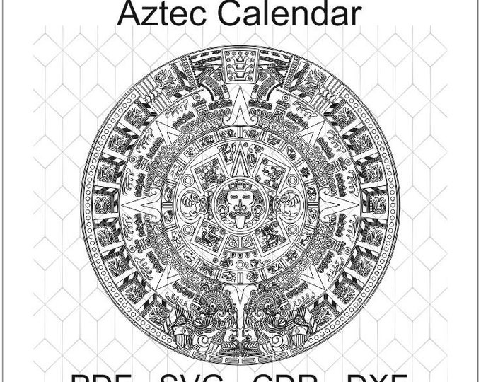 Aztec Calendar, Calendar, Azteca, SVG, DXF, PNG, Vector, Screen ...