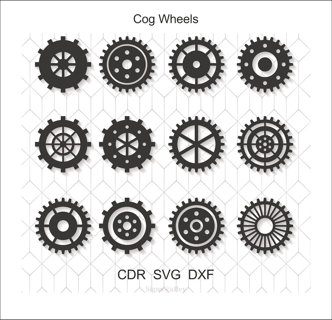 Cog Wheels Svg Bundle Cog Wheels Png Cog Wheels Cdr Cog Wheels Svg Dxf ...