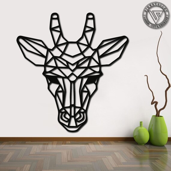 Giraffe Head Geometric Wall Hanging Decoration Polygon Art - Etsy