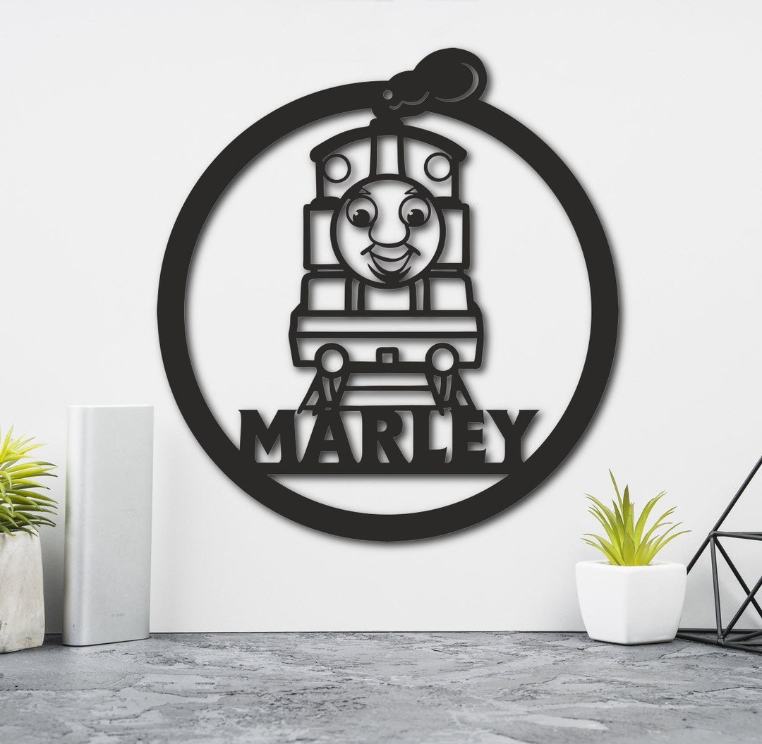 Personalised Name Text Thomas the Tank Train Hoop Sign Wall Hanging ...