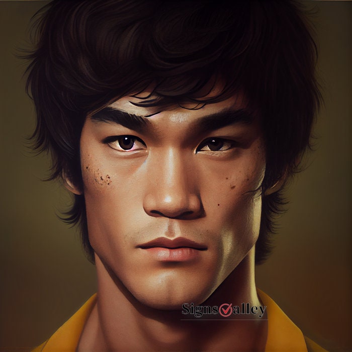 Bruce Lee Portrait Digital Art Wall Art Square High Quality Artwork ...
