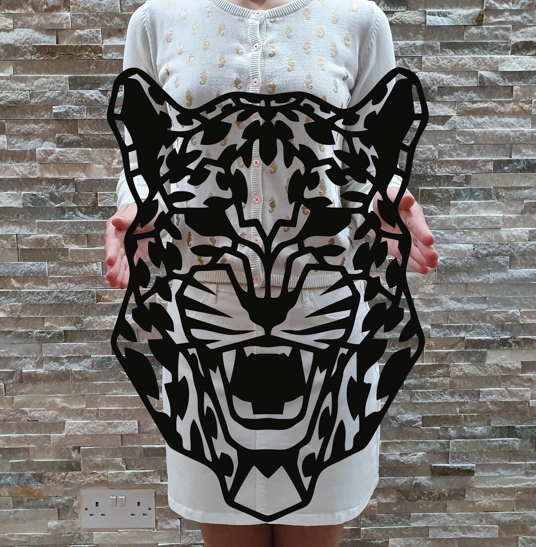 Jaguar Head Geometric Wall Hanging Decoration Polygon Art Home Living ...