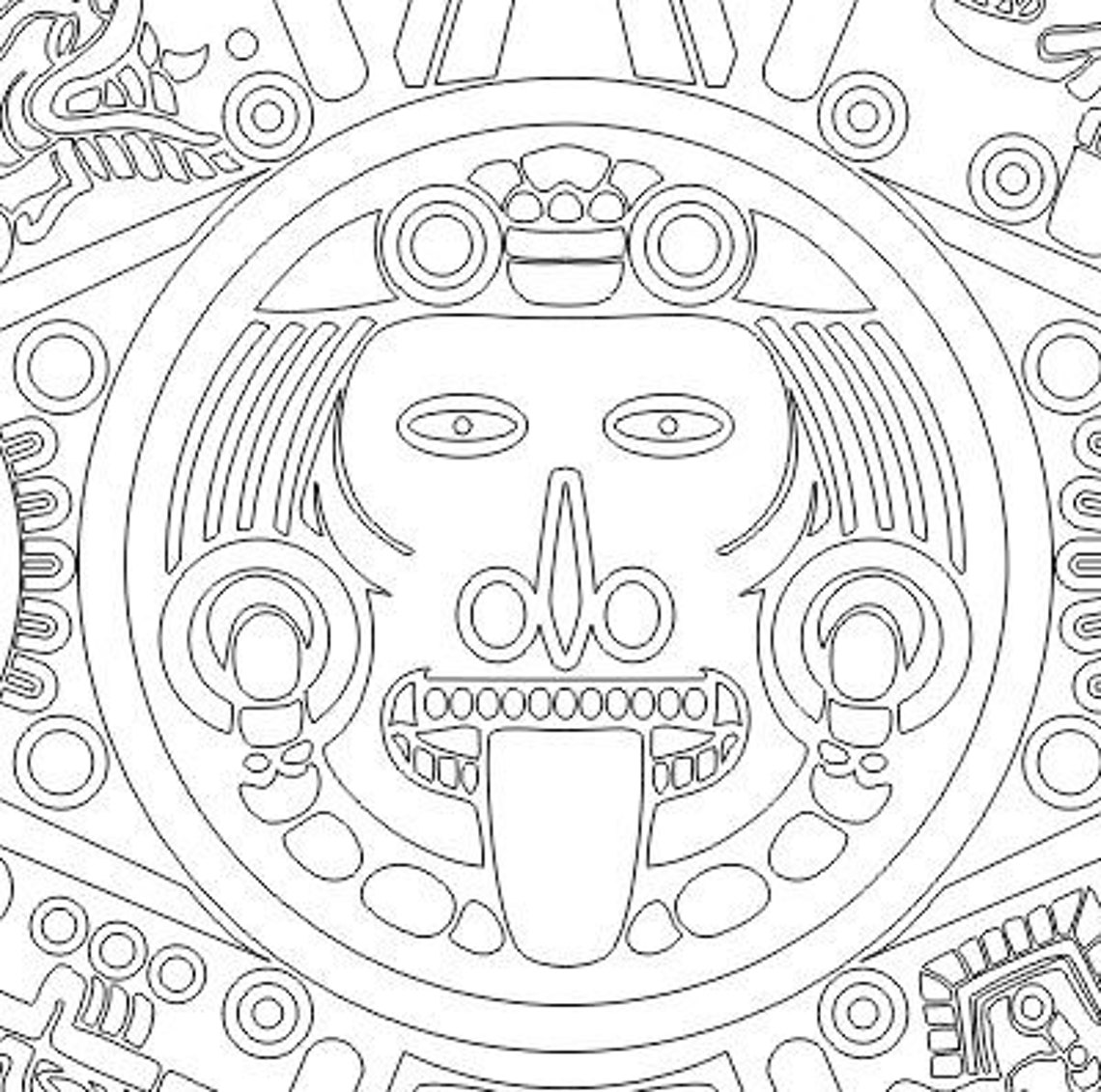 Aztec Calendar Svg Aztec Calendar Dxf Aztec Calendar Cdr Aztec Calendar ...