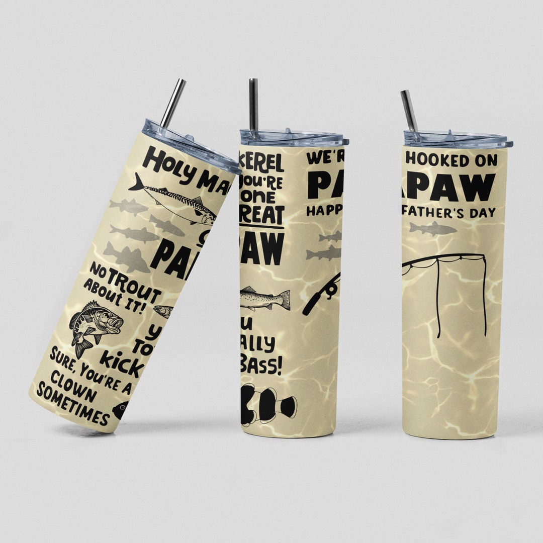 We're Hooked on Papaw Father's Day Fishing Design 2 Lines Straight 20 ...