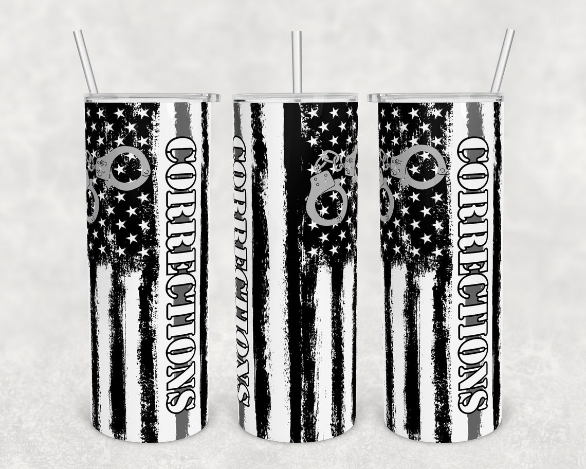 Corrections Distressed American Flag Thin Grey Gray Silver | Etsy