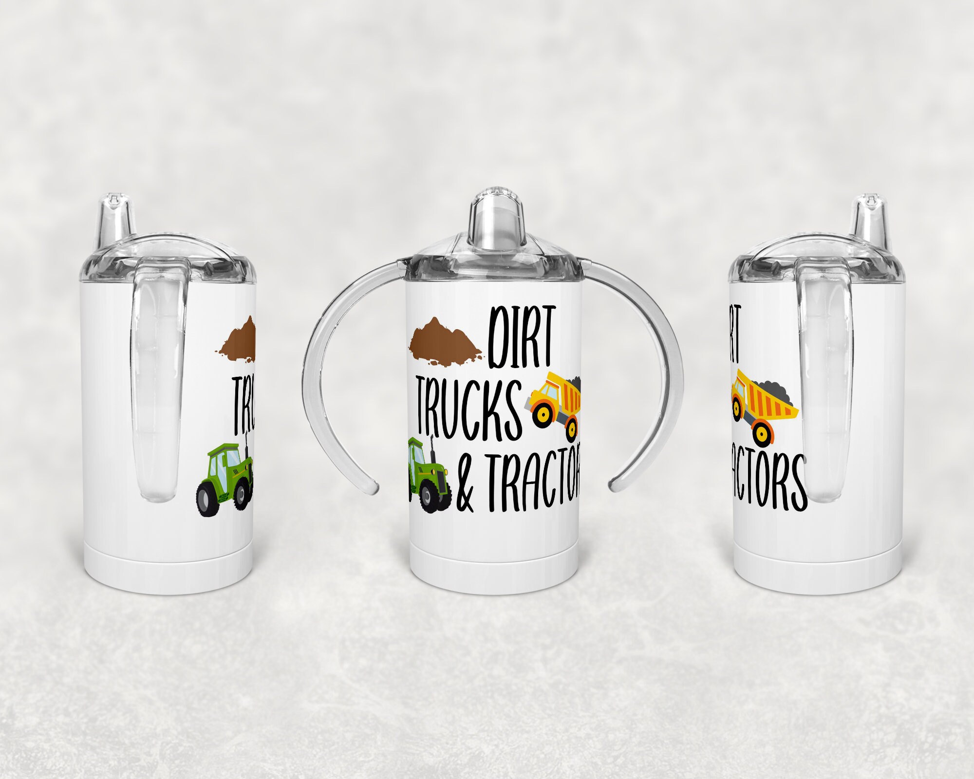 Dirt Trucks and Tractors Sippy Cup Sublimation Digital Download Design ...