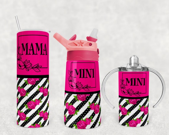 Mama Mini Sippy Cup Flip Top 20oz Mommy And Me Tumbler Set Etsy