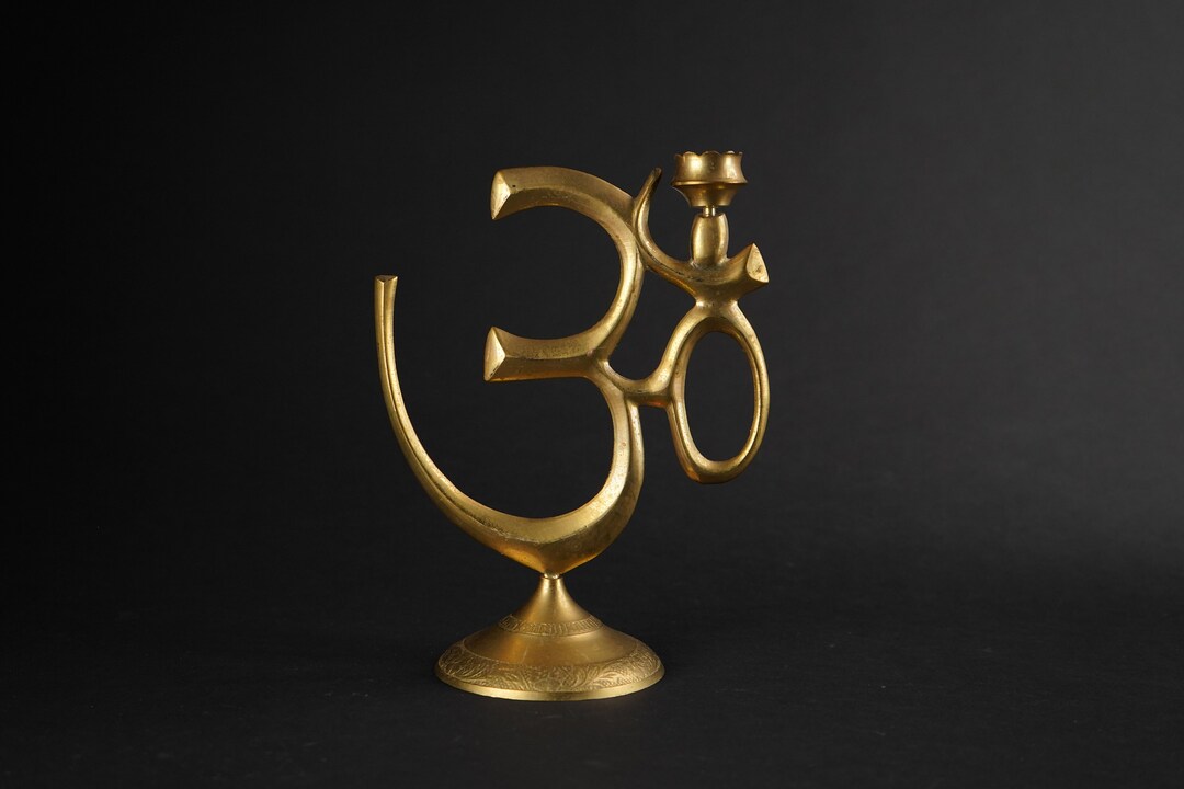 Vintage Indian Brass Ohm om Stick Incense Burner / Vertical Incense ...