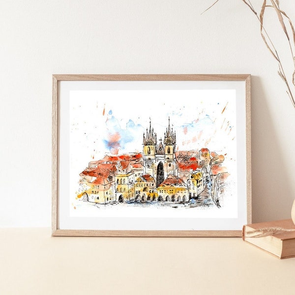 Watercolor of Prague - Etsy