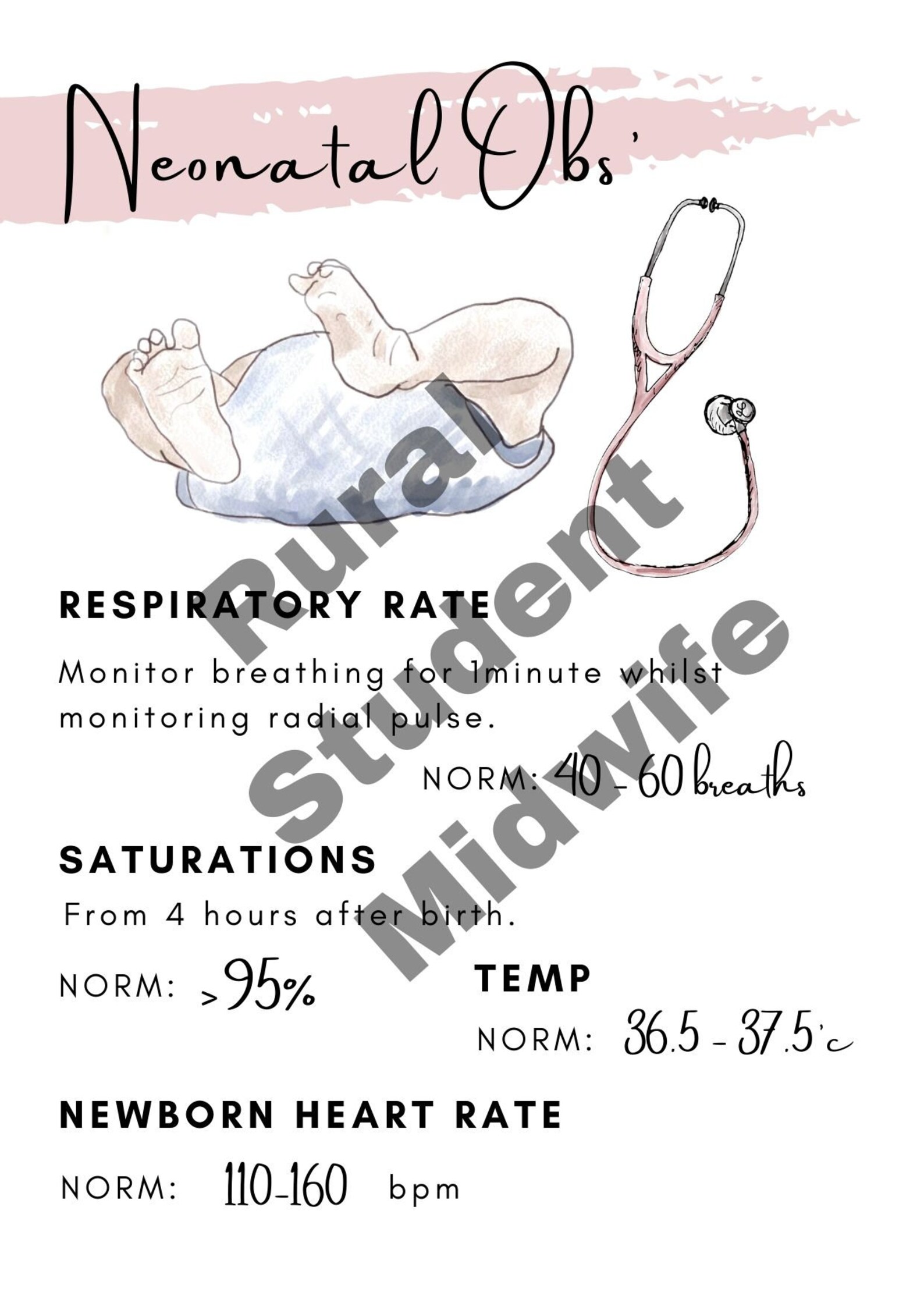 Postnatal Pocket Guide for Midwifery Students - Etsy UK