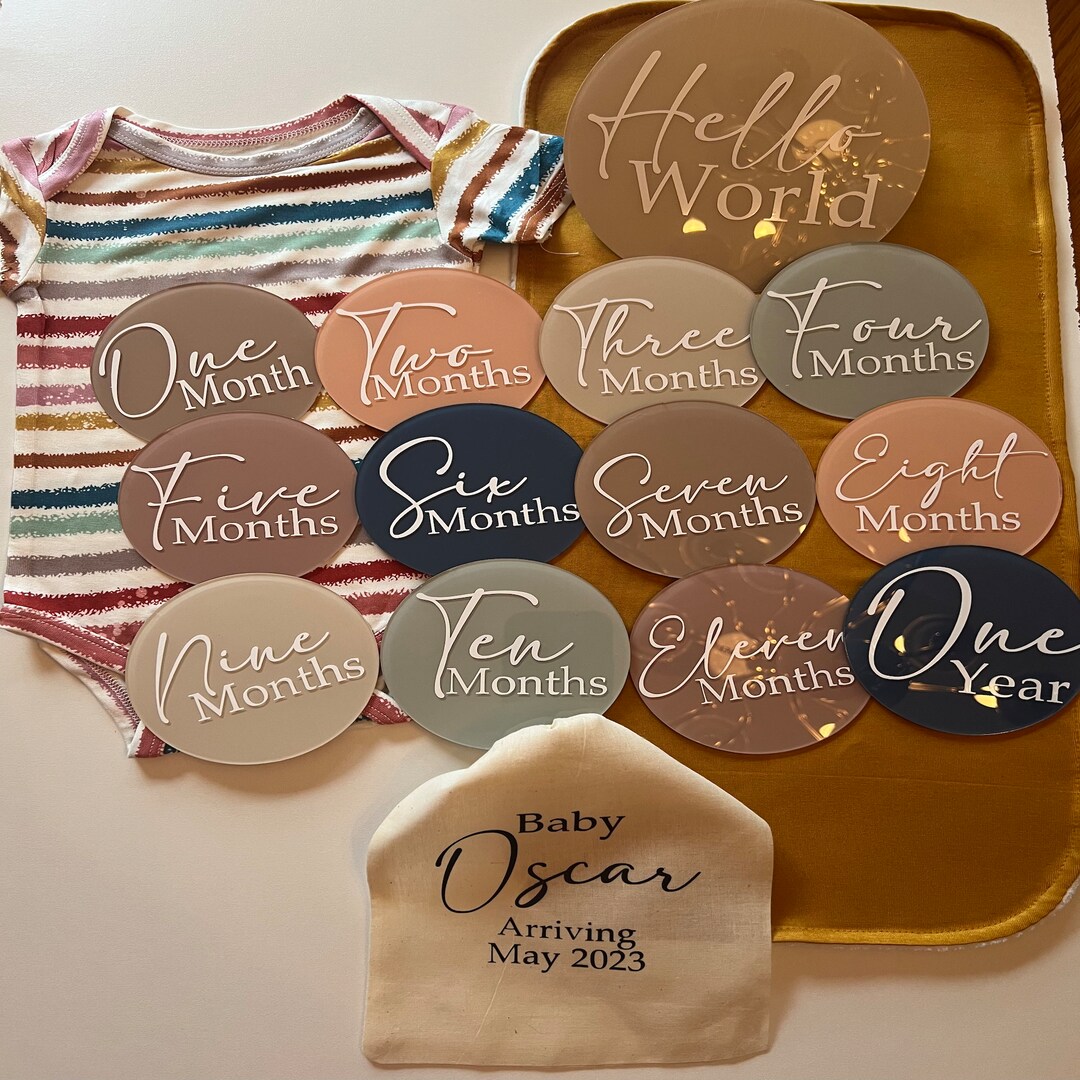 Acrylic Baby Milestone Disc Baby Monthly Milestone Cards - Etsy