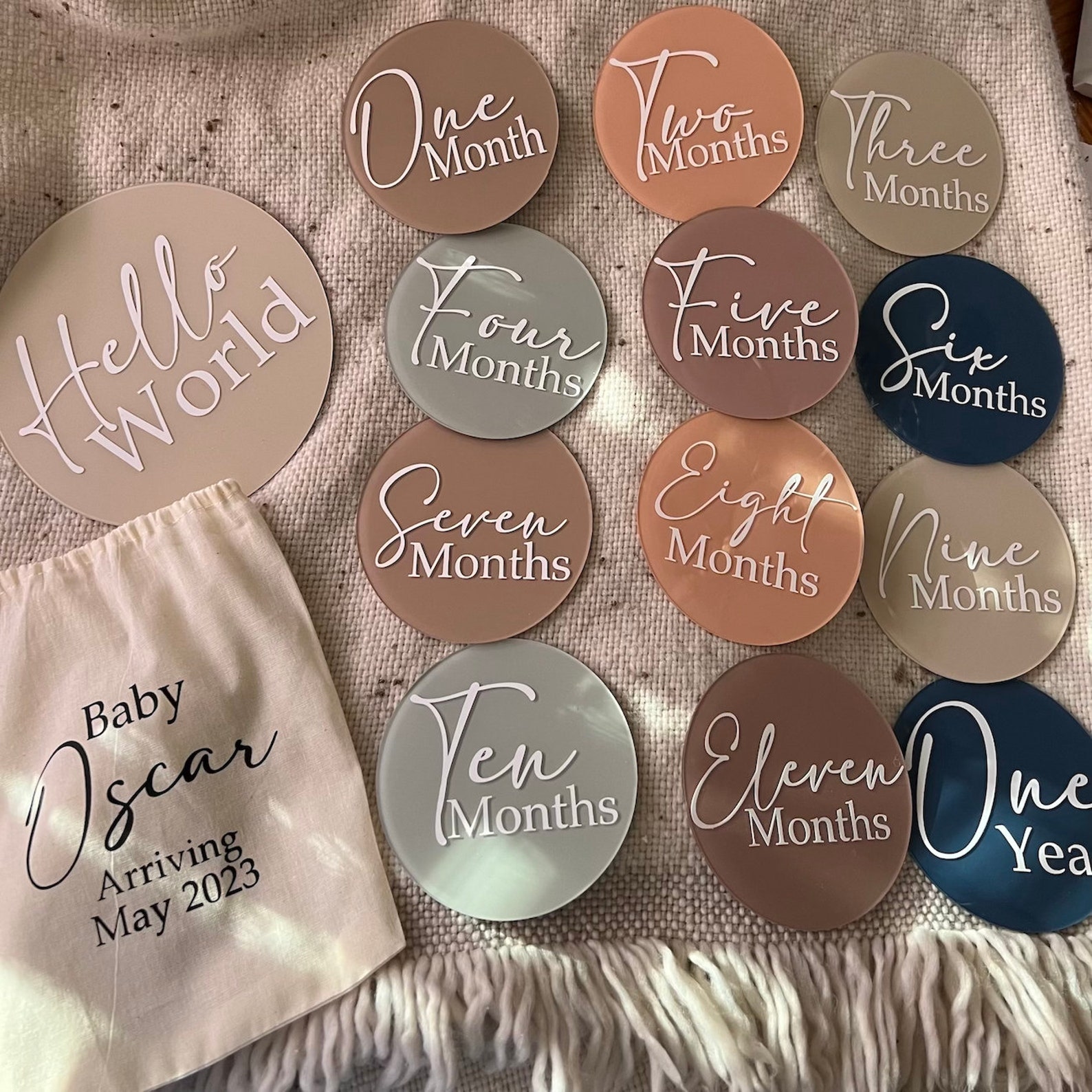 Acrylic Baby Milestone Disc, Baby Monthly Milestone Cards, Baby Monthly ...