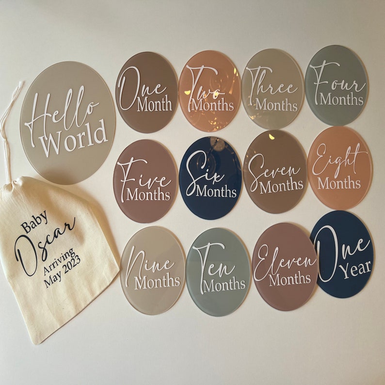 Acrylic Baby Milestone Disc Baby Monthly Milestone Cards - Etsy