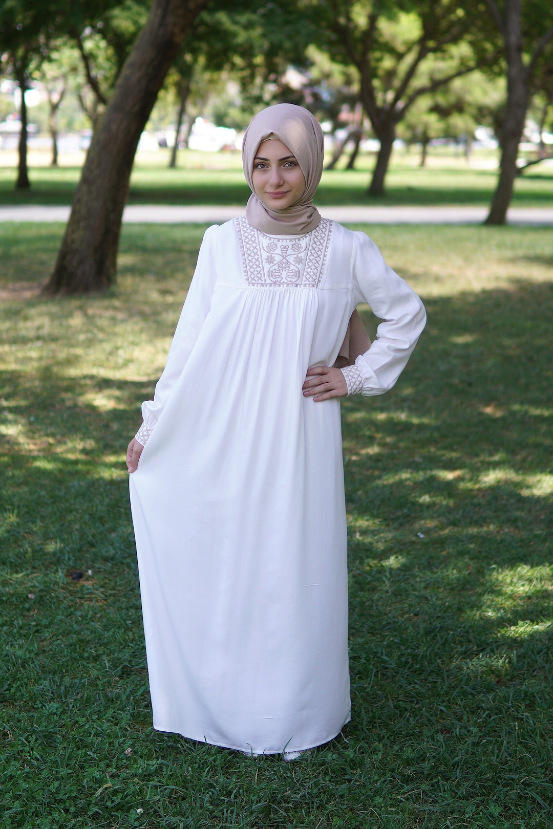 Muslim Girl Dress, Kids Hijab White Muslim Kids Clothes Child Kids ...