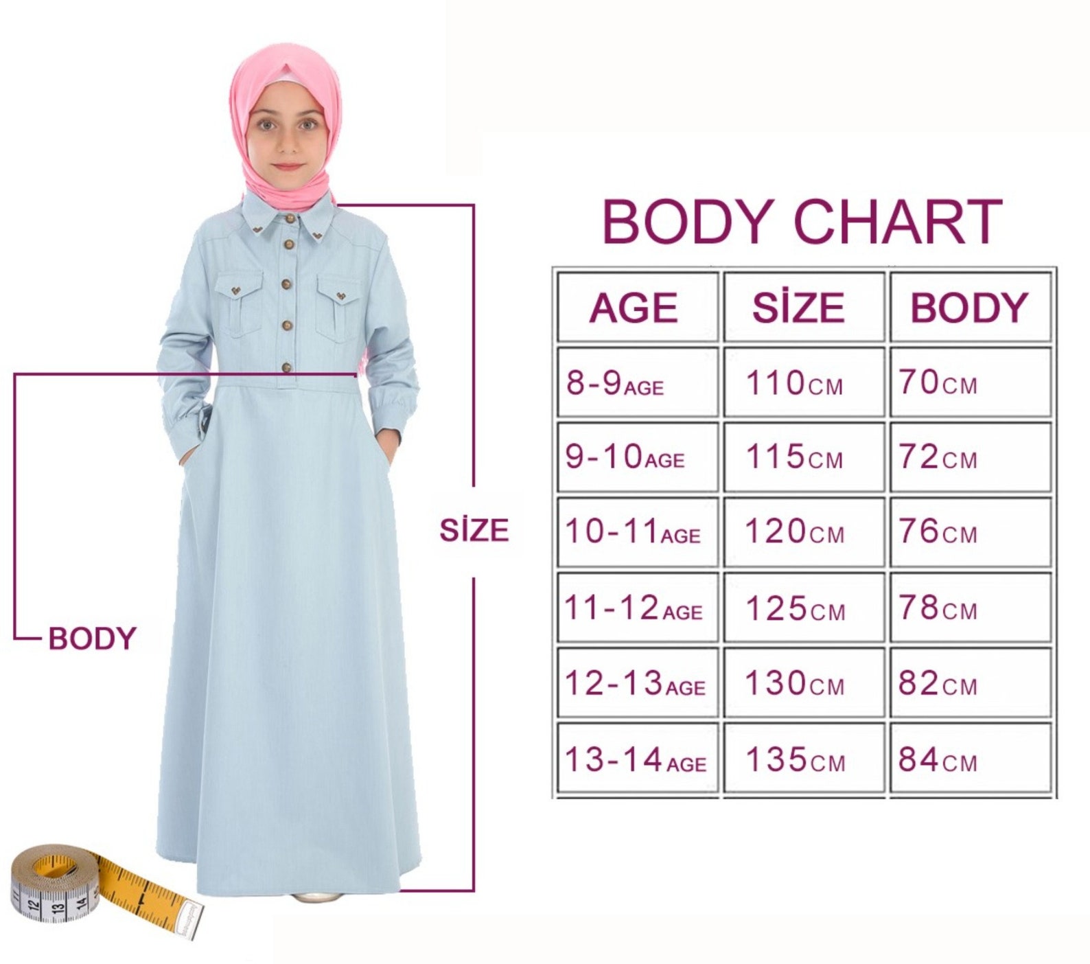 Muslim Kids Dress Kids Abaya Child Hijab Girls Eid Dress | Etsy