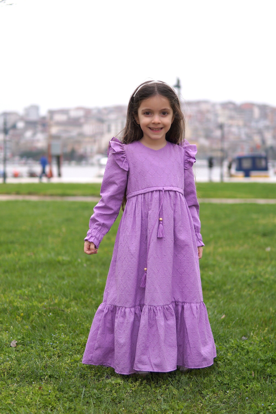 Muslim Baby Girl Dress, Kids Abaya Little Girl Hijab Child Hijab Lilac ...
