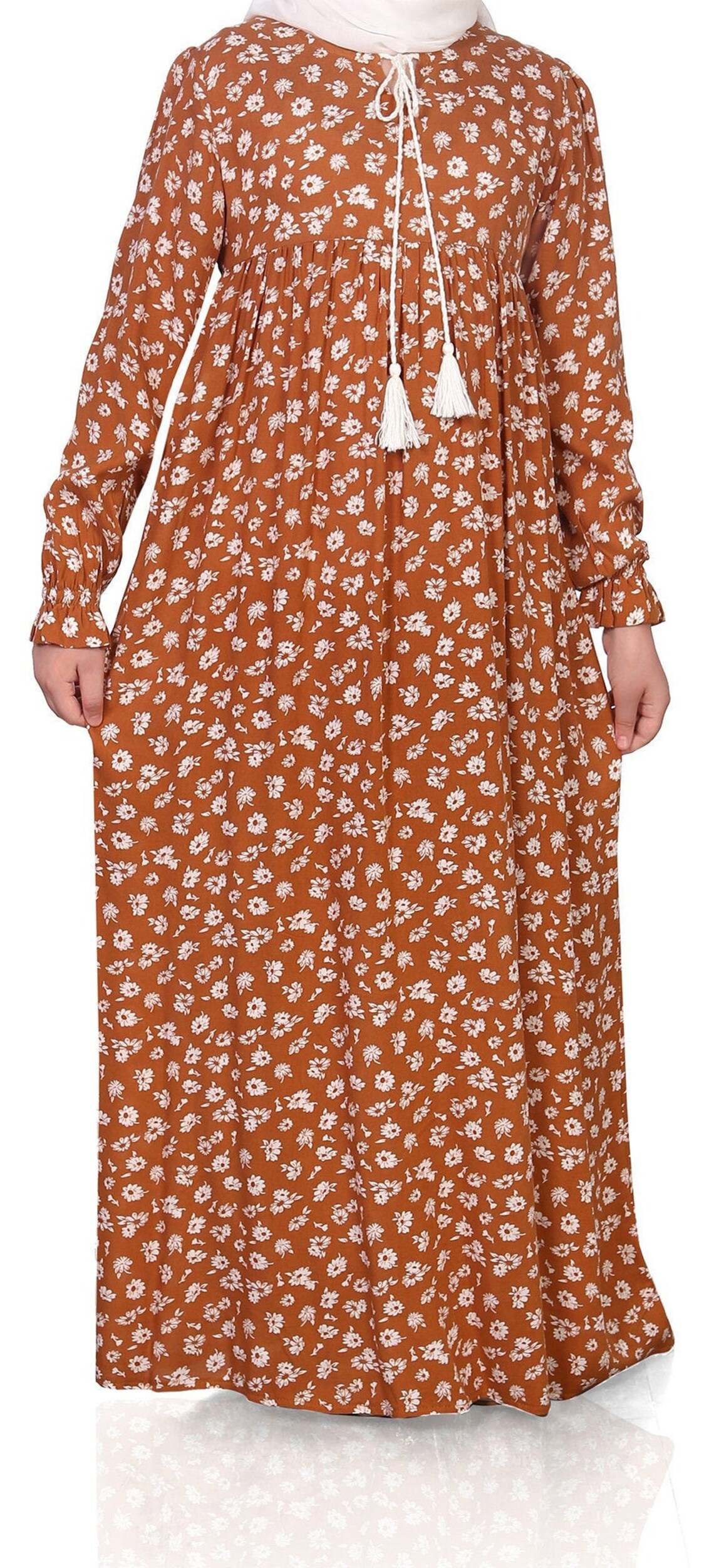 Muslim Kids Dress Mustard Kids Hijab Girls Eid Dress Islamic - Etsy