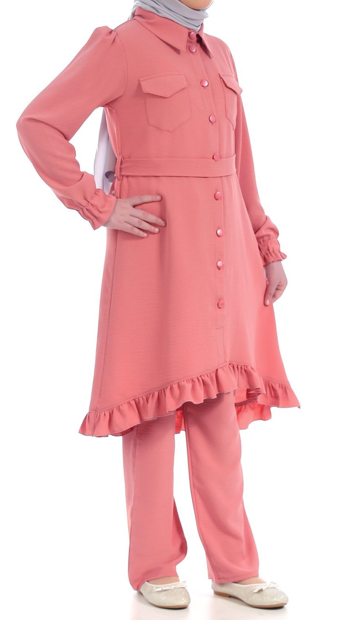 Kids Hijab Tunic Set Powder Kids Eid Dress Turkish Tunic - Etsy