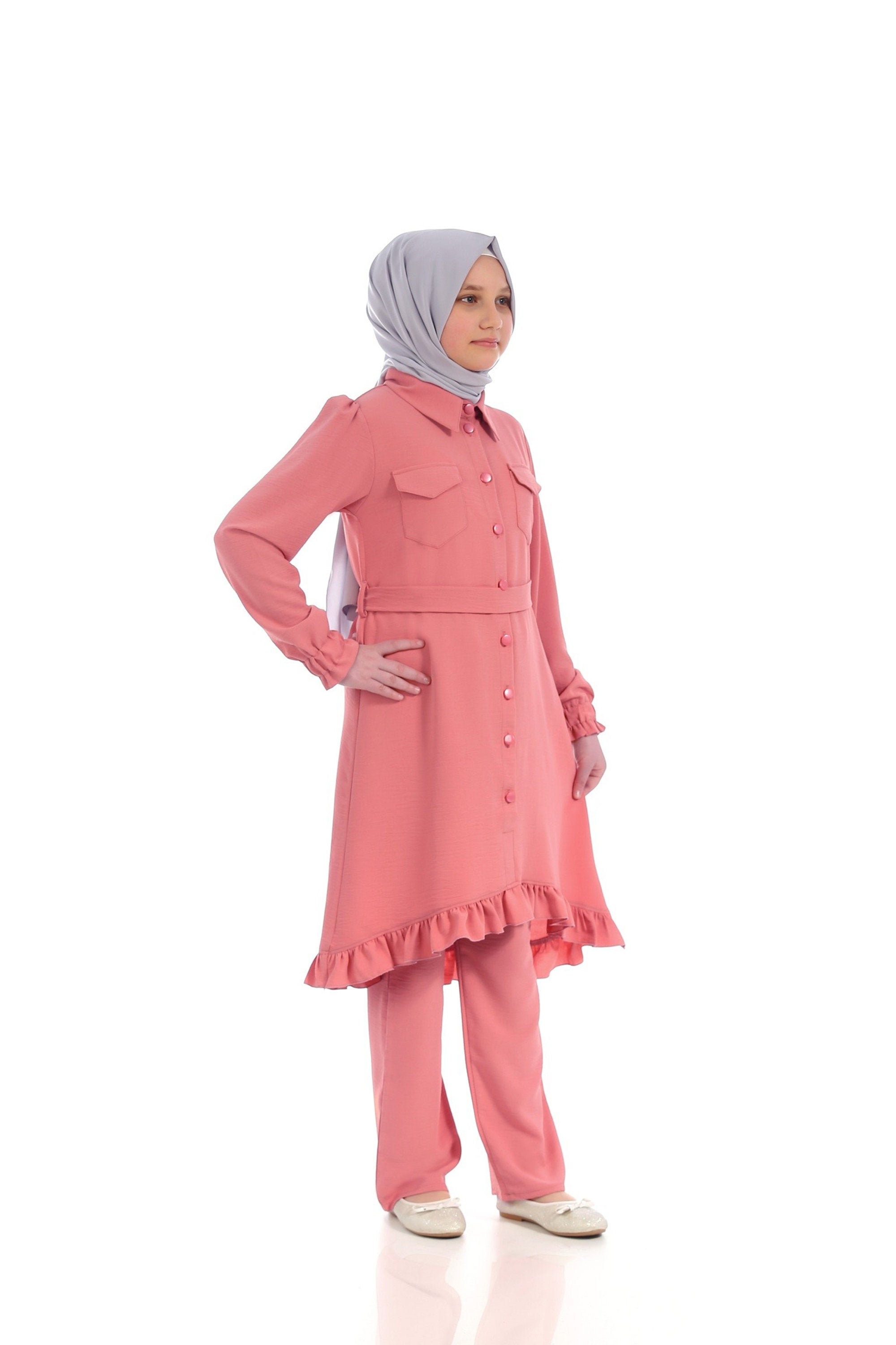 Kids Hijab Tunic Set Powder Kids Eid Dress Turkish Tunic - Etsy