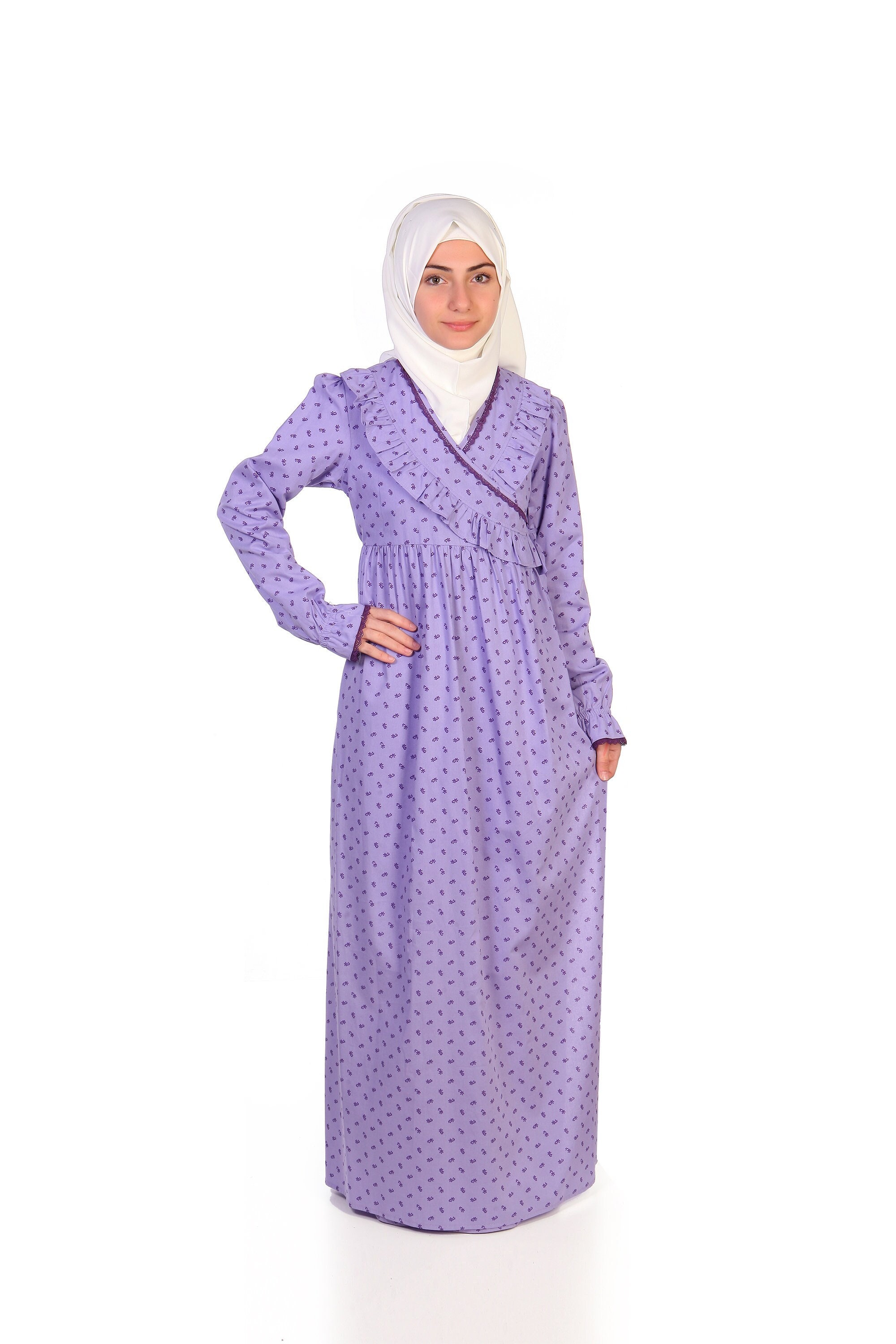 Kids Prayer Dress, Girls Prayer Clothes Lilac Baby Hijab Kids Abaya ...