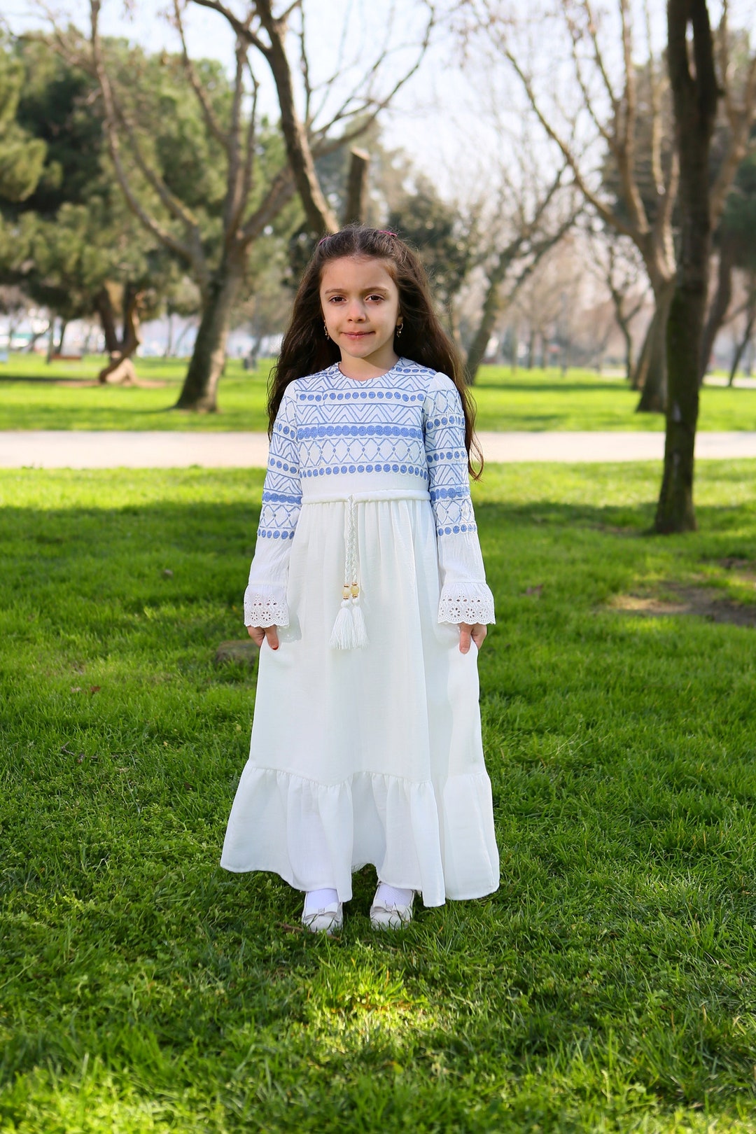 Muslim Kids Dress, Little Girls Kids Hijab Muslim Baby Girls Dress Kids ...