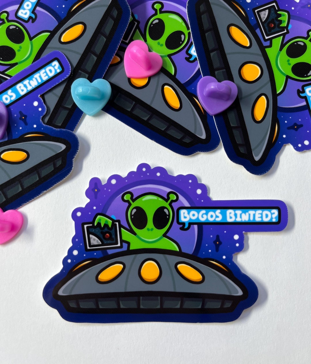 Bogos Binted Funny Meme Alien Spaceship Sticker - Etsy