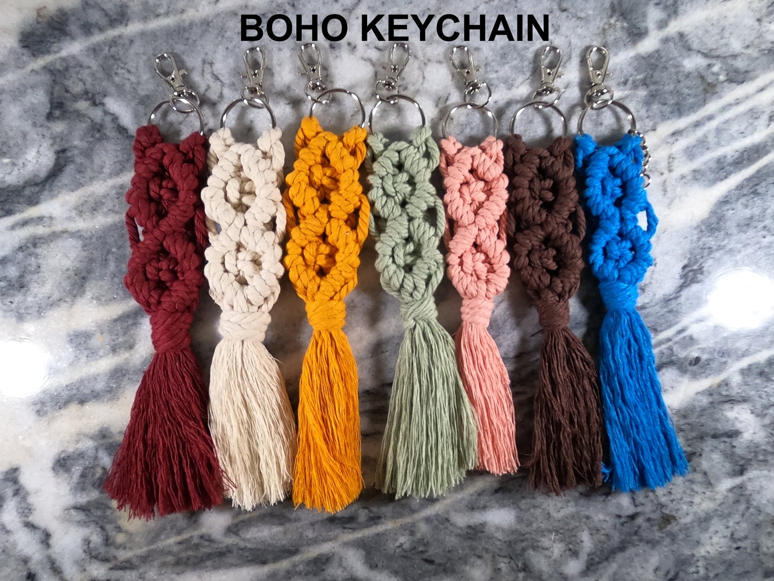Macrame Keychains - Etsy